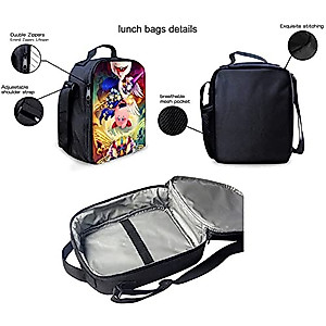 IKBAGVBK Kir.by 3 Pcs Kid Backpack Set，Boys Girls Multifunction Bookbag/Schoolbag with Tote Lunch Box Bag & Pencil Case Box Combo Set