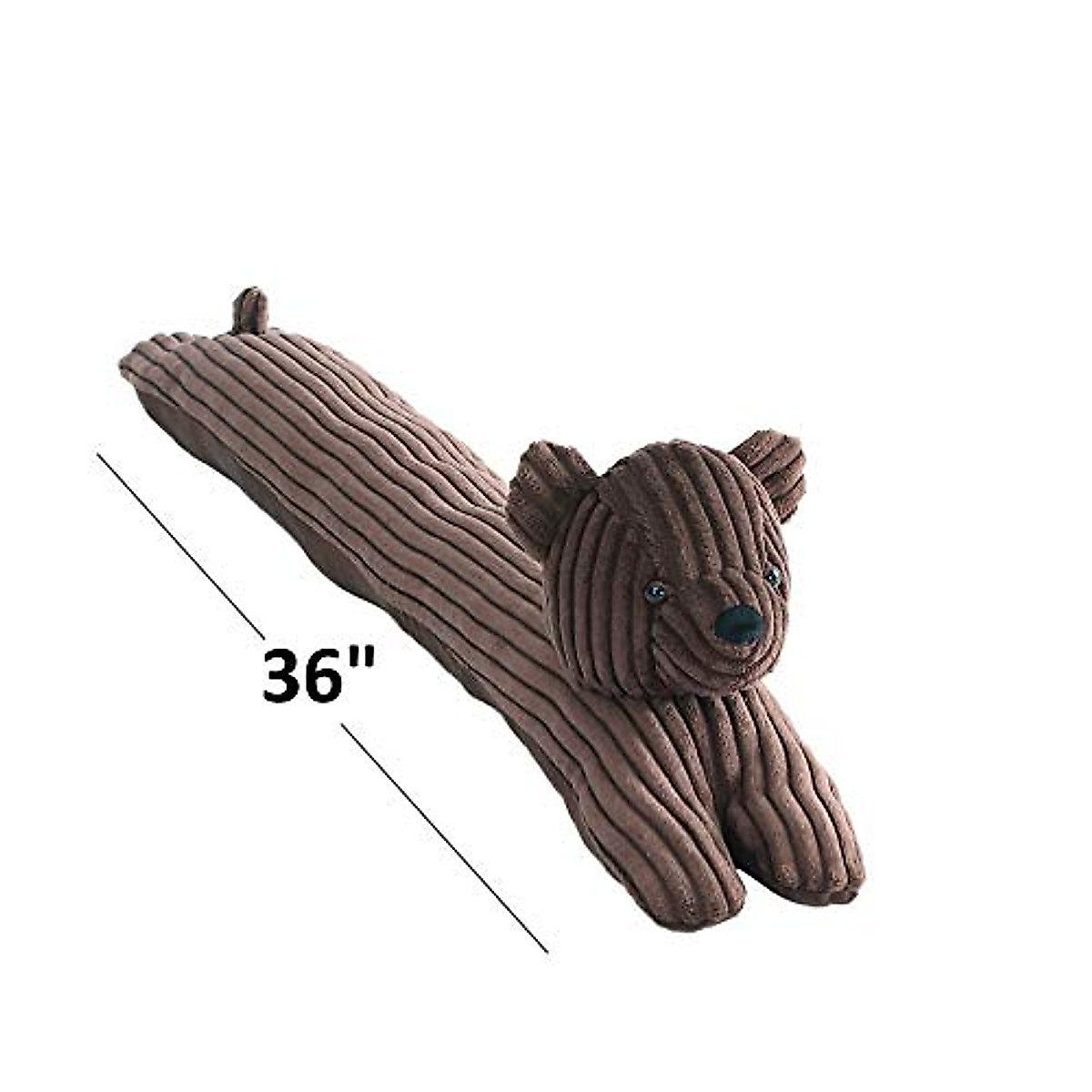 Decorative 36 Inch Door/Window Draft Guard - Energy Saving, Beautiful Decor, Available in Many Different Animal Styles, Great Gift (Brown Bear)