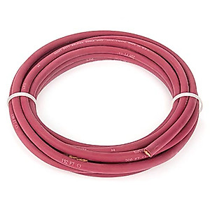EWCS 4 Gauge Premium Extra Flexible Welding Cable 600 Volt - Red - 20 Feet - Made in the USA