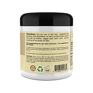 Taliah Waajid Curls Waves Natural - Curly Curl Cream | Extreme Curl Definition Hair Styling Gel | No Build-up or Frizz | 100% Paraben Free | Shea Butter & Sage - 6oz