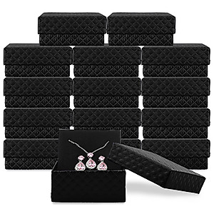 Necklace Earring Ring Box Gift Box,15 Pieces Square Cardboard Jewelry Gift Boxes,Cotton Filled Cardboard Paper Jewelry Box Gift Case (2.95 x 2.95 x 1.38 Inches) (Pink)