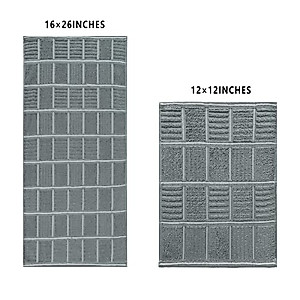 Glynniss Kitchen Towels and Dishcloths Set, Dish Towels and Dish Rags for Washing Dishes, for Cleaning Cooking Drying Pack of 8 (Grey)