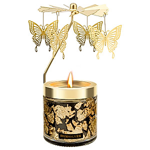 Homsolver Butterfly Candle Gifts, Unique Gifts For Women, Friend, Sister, Wife, Girlfriend, Anniversary, Christmas And Thanksgiving Rotatable Scented Candles Gifts For Her