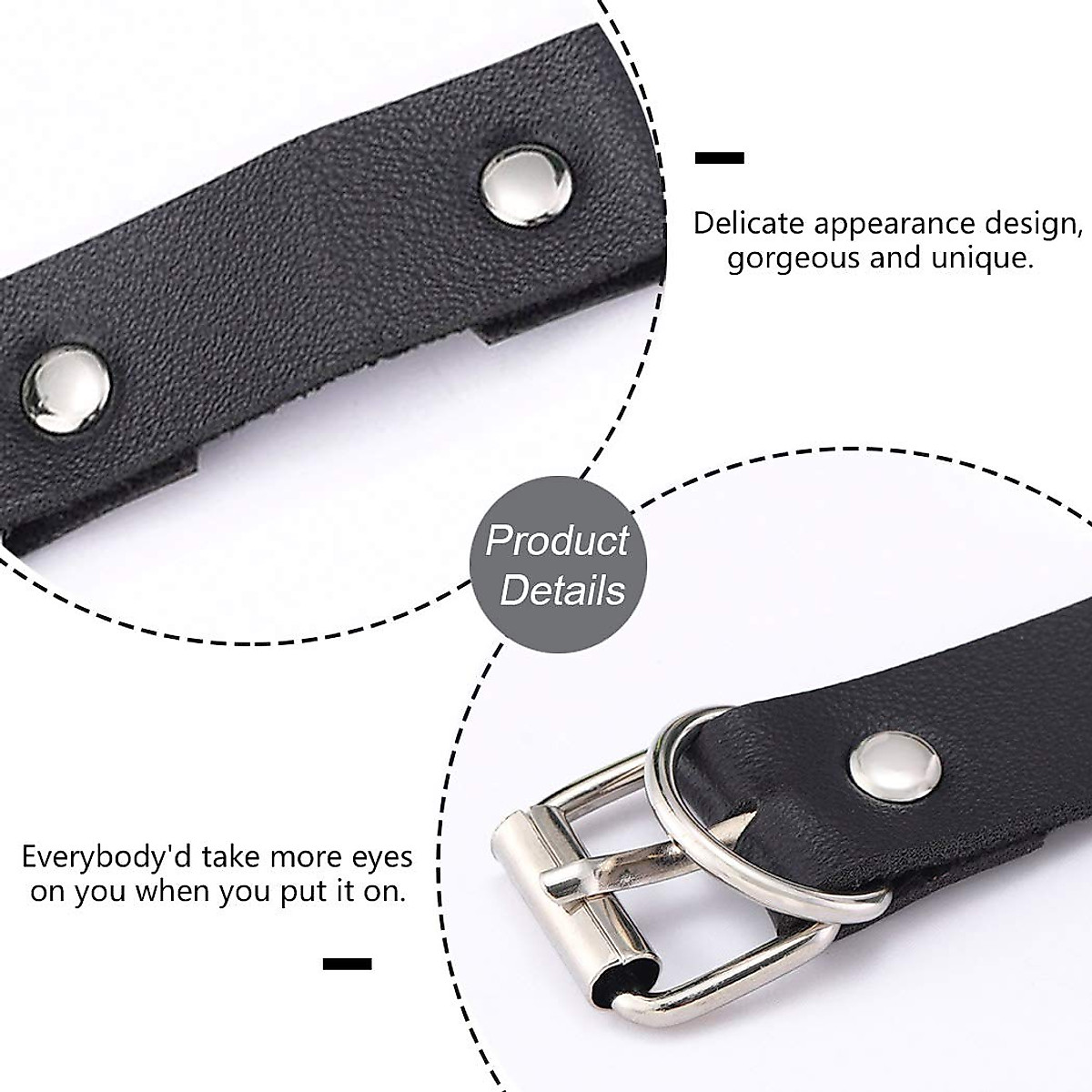 TWINKLEDE Punk Leather Belly Waist Chain Belt Silver Layered Body Chains Festival Rave Body Chain Jewelry for Women and Girls