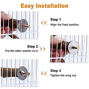 Filhome Bird Perch Stand Toy, Natural Wood Parrot Perch Bird Cage Branch Perch Accessories for Parakeets Cockatiels Conures Macaws Finches Love Birds(9.8" Length)