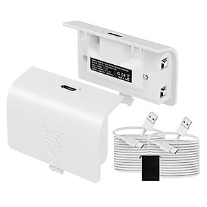 KEKUCULL Controller Battery Pack Compatible with Xbox Series S/X with Type-C Charging Port, 2 x 1400 mAh Rechargeable Batterries for Xbox Series (Not for The Controller with Micro-USB Charging Port)