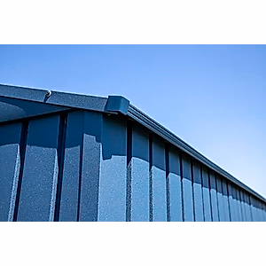 Arrow Shed Elite 14' x 16' Outdoor Lockable Gable Roof Steel Storage Shed Building, Blue Grey