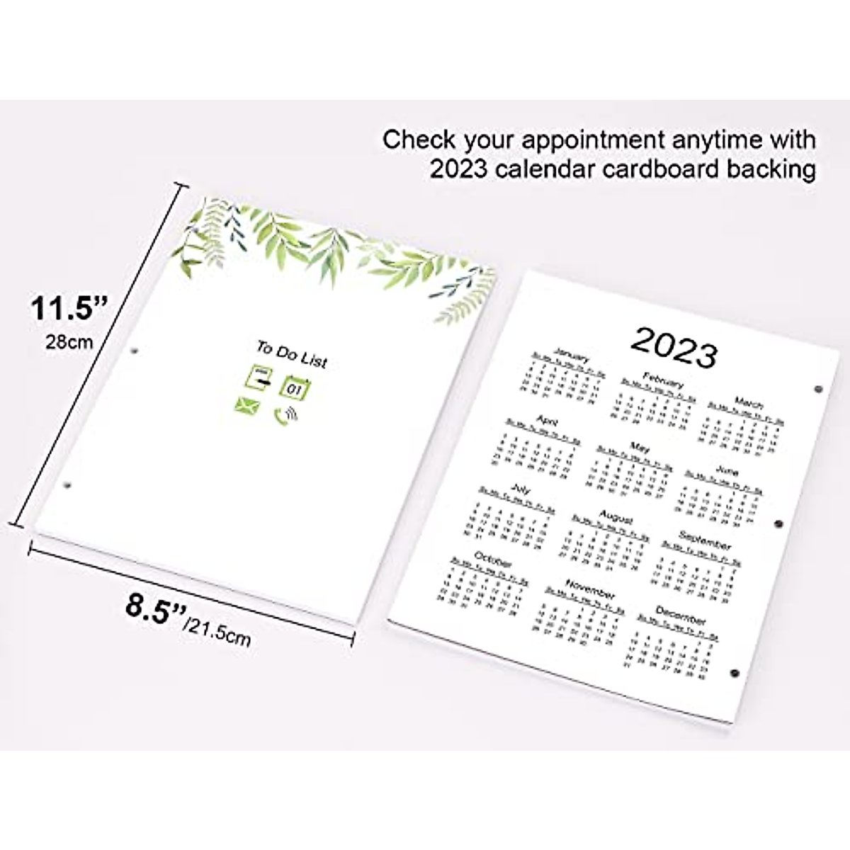 To Do List Notepad, Daily Task Planner with Checklist, 52 Sheets Tear Off Note Pad with 2023 Calendar, Work and Personal Organized, 8.5" X 11", A4 Size, 3 Hole Punched