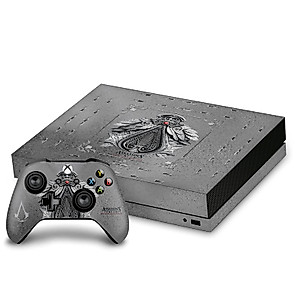 Head Case Designs Officially Licensed Assassin's Creed Belt Crest Brotherhood Graphics Vinyl Sticker Gaming Skin Decal Cover Compatible With Xbox One X Console and Controller Bundle