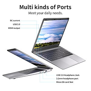 SGIN Laptop 4GB DDR4 128GB SSD, 15.6 Inch, Celeron CPU Ultrabook Laptops Computer with 2xUSB 3.0, Mini HDMI, Bluetooth 4.2, Dual Band WiFi, 5000MAH