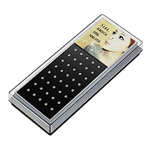 Jstyle 60 Pcs Hypoallergenic Stainless Steel Nose Studs for Women Men Sparkly CZ Small Nose Studs Rings Piercing Body Jewelry 1.5mm