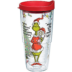 Tervis Dr. Seuss Grinch Christmas Quote Made in USA Double Walled Insulated Tumbler Cup Keeps Drinks Cold & Hot, 24oz, Classic