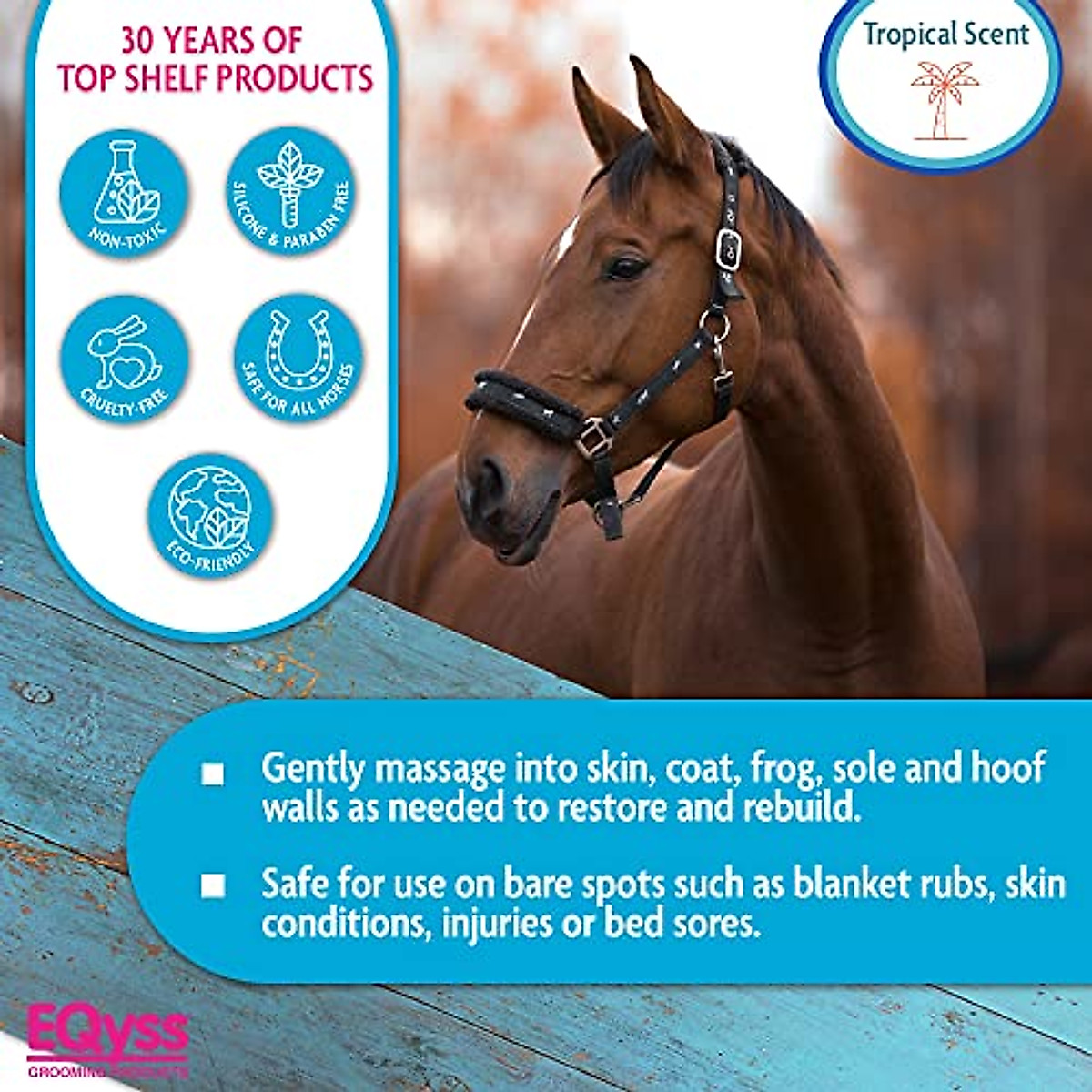 EQyss Mega-Tek Horse Rebuilder - Repair, Revitalize, Strengthen. Perfect for Manes, Tails, and Hooves. 16 oz