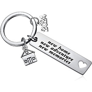 2024 New Home New Adventures New Memories Keychain Housewarming Gift for New Homeowners New House Keyring Moving In Together First Home Key Chain