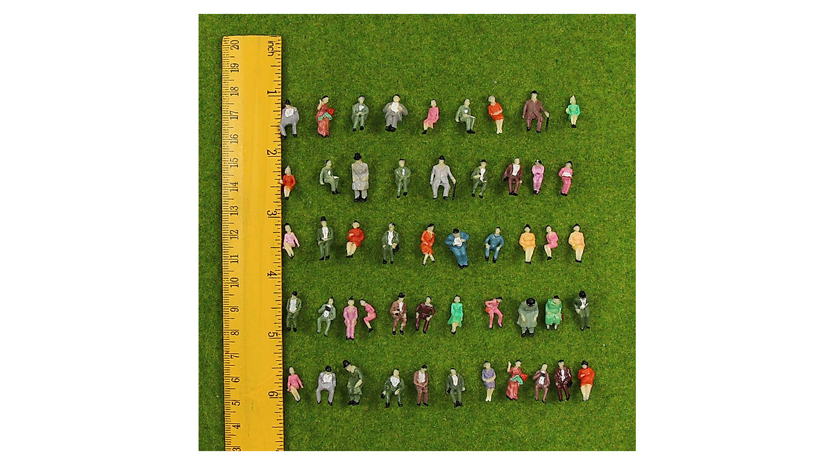 60pcs HO Scale Seated Passenger Figures for Model Railroads