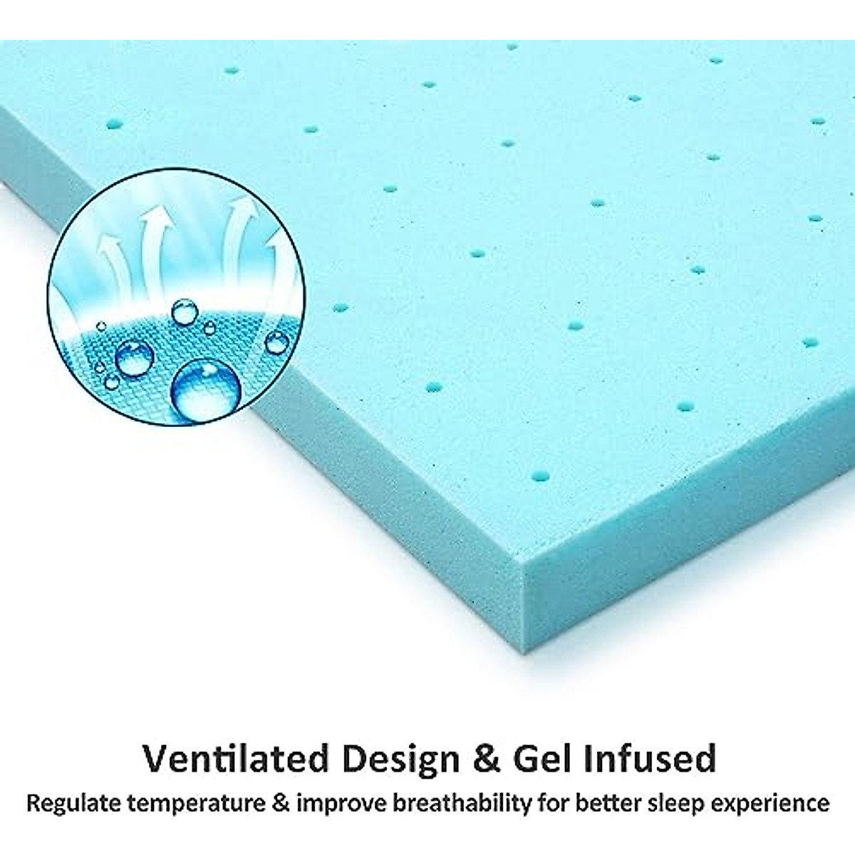 BedsPick 3 Inch Memory Foam Mattress Topper Full, Soft Double Bed Foam Topper, Gel Memory Foam Mattress Pad