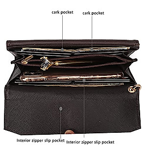 MKF Collection Wallet Handbag for Women - Wristlet Wallet Double Zipper Multi Pockets Purse