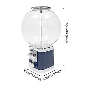 Gdrasuya10 Vending Machine, 18.11" Big Bubble Gumball Machine Lockable Candy Gumball Dispenser Machine Large Capacity Toy Vending Machine for 1.26inch Ball, Candy or $1 Coins, Dark Blue