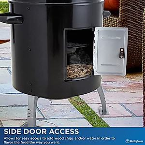 Westinghouse Bullet Smoker - Portable 16-Inch Char Broil Steel Smoker - Features a Black Powder Coated Lid with Porcelain Cooking Grid - Perfect for Outdoors