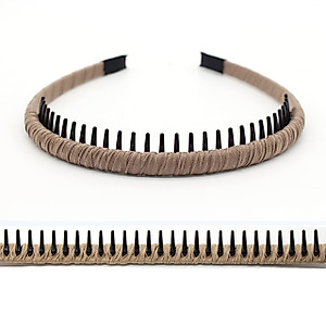 JOBAND 4pcs Hairbands for Women, Non-Slip Zig Zag Headbands, Adjustable Teeth Comb Hair Hoop, Daily Use, Yoga, Spa, Parties, Resin Cotton Blend