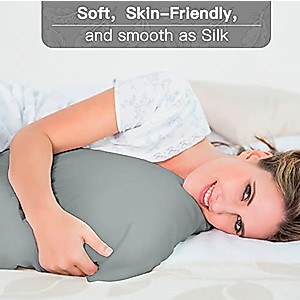 Airensky Pillow Cases Queen - Grey Slip Pillow Cases for Hair and Skin 2 Pack 20x30 inches，Soft Chill & Breathable Pillow Cover with Envelope Closure，Gifts for Women Men