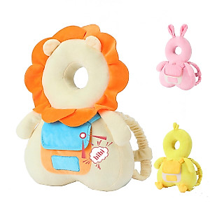 Head Safety Protector Pad for Baby Toddler Walker,Infant Talking Head Protection Backpack Cushion (Yellow Lion)