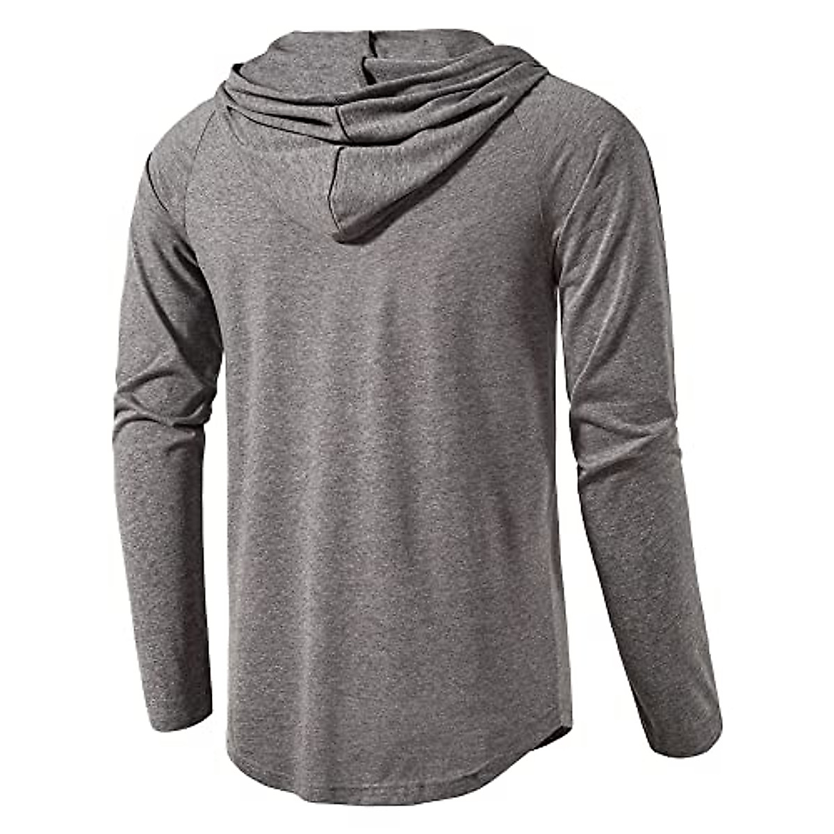 MUSE FATH Mens Lightweight Long Sleeve Active Baseball Hoodie Tee Shirts-Dark Grey-S