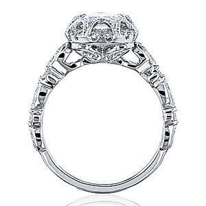 1 7/8 CTW Oval Cut Moissanite Halo Engagement Ring 10K White Gold - 5.0