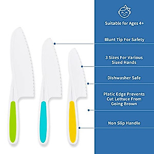 HONGYUTAI kids safe plastic nylon knife,3-Piece kid friendly knives