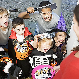 Generic 120 PCS Halloween Candy Decoration Cards Cartoon Ghost Skull Pattern Decorative Sugar Paper Card for Kids Halloween Sugar Decoration for Treat or Trick School Home Party Supplies