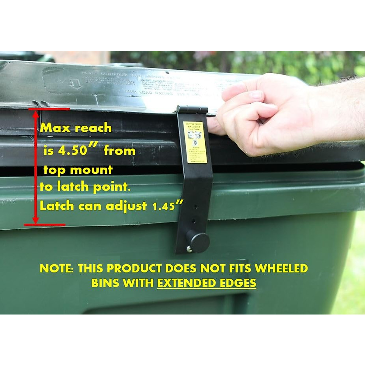 Best Critter Proof Trash can lid Lock, True Auto-Release During Collection Process, Protect Against Animals Like Raccoons, Opossum or Wind, Easy to Install, Always Holds lids Locked.
