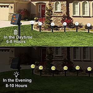 20 Led 22.15 ft Solar Outdoor Fairy Lights with 8 Modes, 20 in 1 Warm Light Globe Waterproof Stake Lights, Mini Crystal Bubble Decorative Lights for Valentines Day Yard Pathway Patio Party Wedding