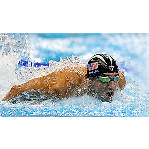 MP Michael Phelps XCEED Competetive Swimming Goggles - Made in Italy - Unisex Adult Goggles for Men and Women | Green Mirrored, Yellow & Green, EP1310703LMV