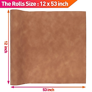 Funcolor Frosted Faux Leather Roll: 12x52 Inch Brown Soft Faux Suede Fabric Synthetic Solid Leatherette Sheet for Sewing Crafts Making Earring Bows