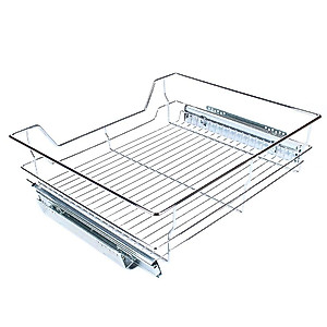 Pull Out Cabinet Organizer, Electroplated Stainless Steel Wire Basket, Under Shelf Storage Basket Sliding Organizer Drawer for Installation into 600mm Wide Kitchen Carcass