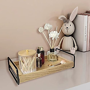 Bathroom Vanity Tray,Dorhors Bathroom Counter Tray Wooden Decorative Tray with Handles for Bathroom,Kitchen,Vanity