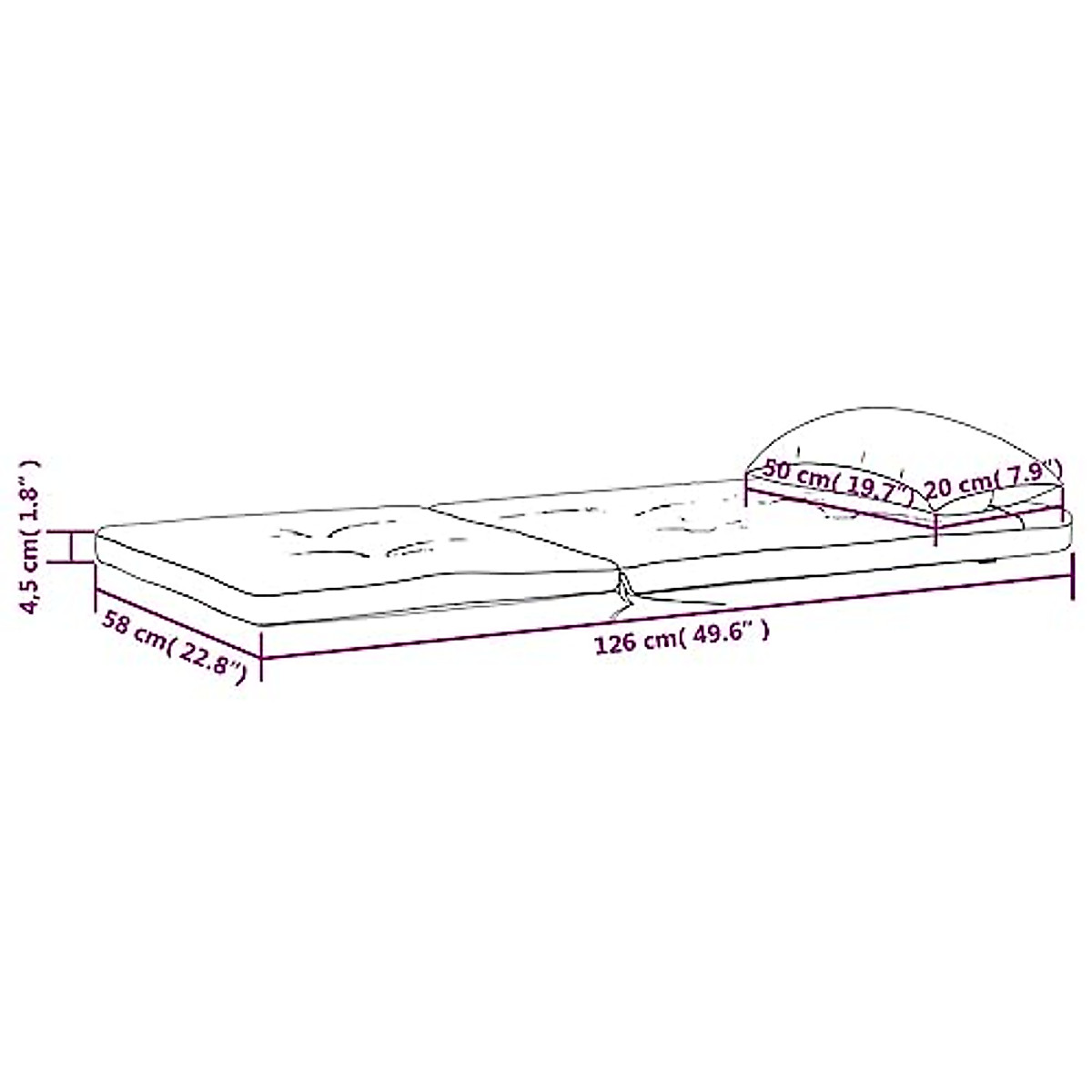 vidaXL Anthracite Adirondack Chair Cushions - Set of 2 - Durable Oxford Fabric Outdoor/Indoor Chair Pads with Foam Fiber Filling and Non-Slip Design