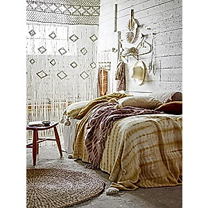 Bloomingville Woven Recycled Cotton Blend Throw with Fringe