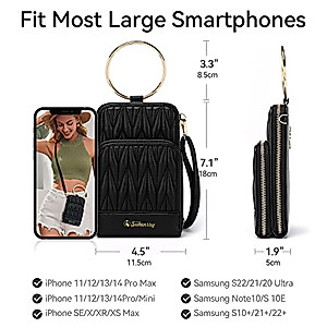 SIIHENRRY Quilted Crossbody Bags for Women Large Leather CellPhone Purse Handbag Bag for Travel Shopping