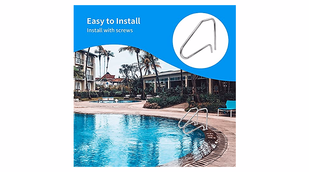 HECASA Pool Handrail Grab Rail Railing 37" Tall Swimming Pool Hand Rail ...