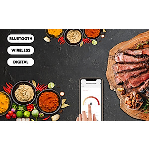 Bluetooth Digital Meat Thermometer- Dual Probe BBQ Thermometer- Cooking Thermometer with Mobile App Rechargeable Battery & Built-in Magnet-Water Resistant Instant Read Food Thermometer