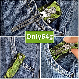 Orptrm Pocket Knife for Men, Folding Knife with Clip Outdoor Hunting Camping Hiking Knife for Men Women