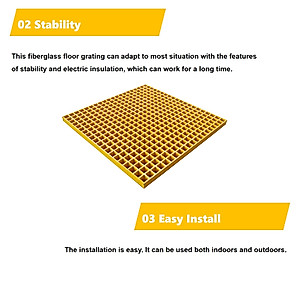 Banfluxion 31.9"x31.9" Fiberglass Floor Grating Car Wash FRP Grating 0.5 tons Bearing Capacity Yellow
