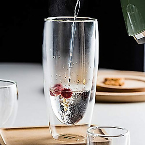 Glass Coffee Mugs, Double Wall Insulated Thermal Cups Drinking Glasses For Tea/Coffee/Latte/Cappucino/Cafe/Milk (650ML/22oz)