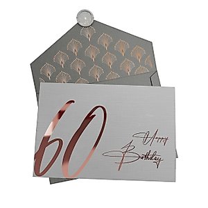 Jolicoon 60th Birthday card with premium envelope and wax seal - 60th birthday card for women - 60th birthday card for men