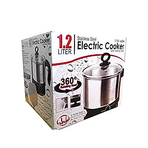 70019 Uniware 1.2 Liter Stainless Steel 304 Electric Cooker With Rotating Base