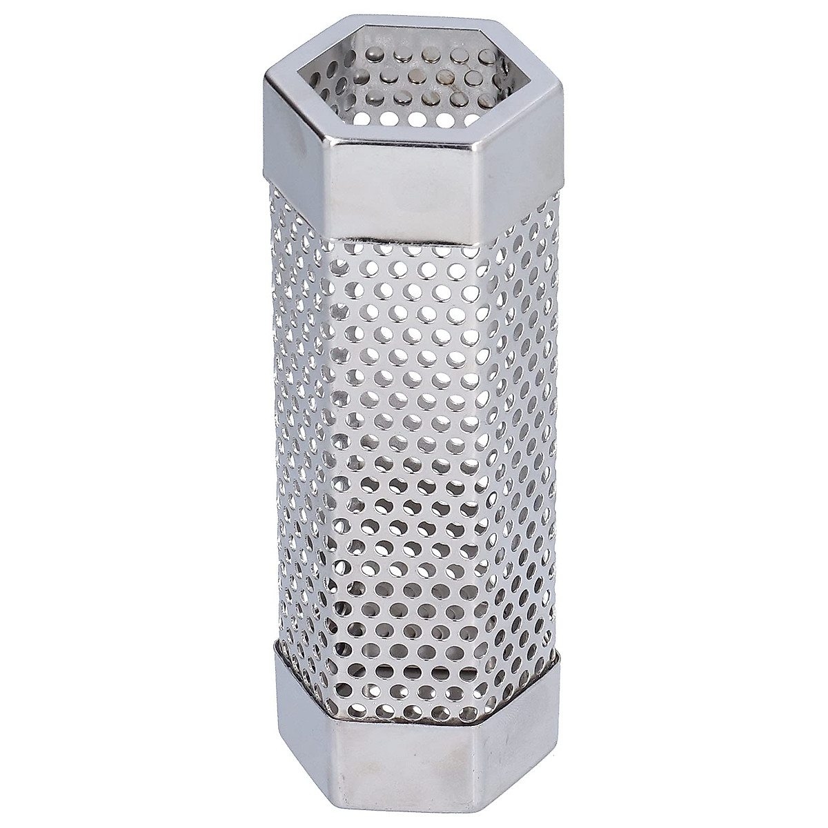 Smoker Tube, 304 Stainless Smoker Tube, Barbecue Smoke Generator Steel Portable Hex Stable Barbecue Smoke Generator Pipe for Cold Hot Smoking Grilled Foods (Length 15.4CM*Height