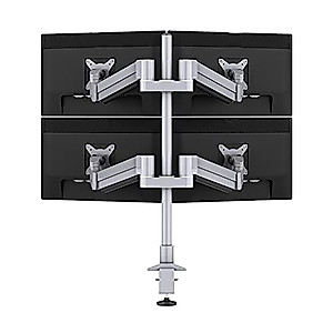 Monitor Arm Quad Screen Monitor Stand Mount 15"-27" Monitor Desk Mount Stand with Robotic Arm Height Adjustable Monitor Arm Mount, Each Arm Holds Up to 22 Lbs Monitor Mount Stand