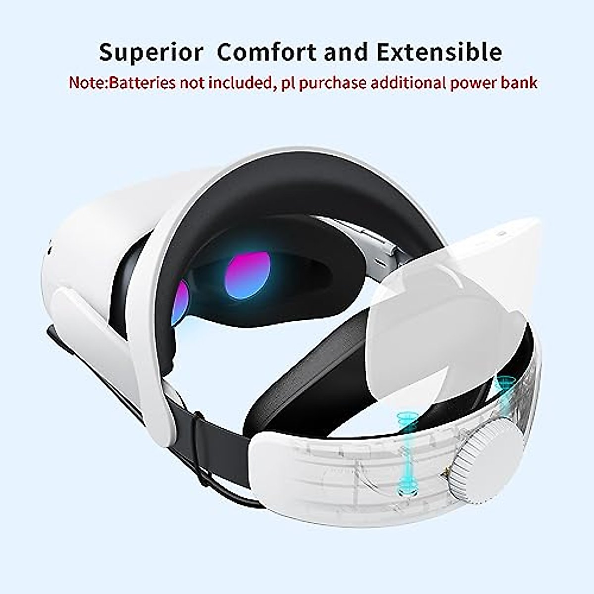 Head Strap for Oculus Quest 2, Meta Quest 2 Accessories Compatible with Quest 2, Replacement for Oculus Quest 2 Elite Strap,Adjustable Oculus Quest 2 Head Strap with Enhanced Support