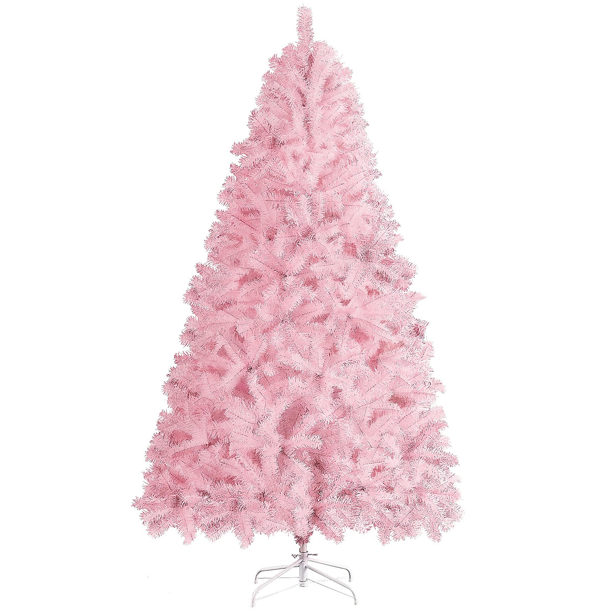 Yaheetech 6ft Pink Artificial Christmas Pine Tree Seasonal Holiday Carnival Home Party Decoration for Home, Office, Party Decoration Indoor Outdoor with 818 Branch Tips and Foldable Stand